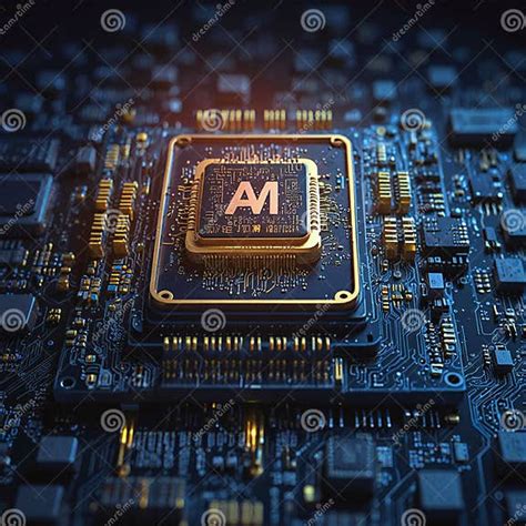 Advanced Microprocessor On Circuit Boardtechnology Close Up Stock