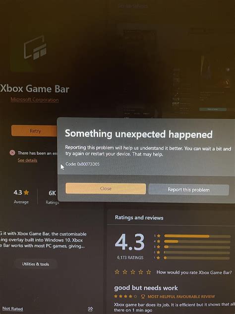 Game Bar Error Please Help Rxboxgamepass