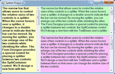 Splitting Forms Into Multiple Panes Vbnet