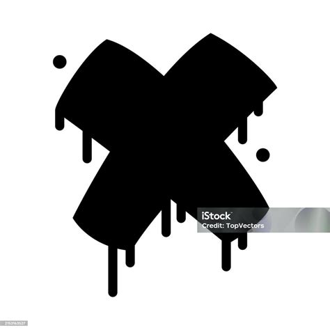 Black Graffiti Cross As Street Wall Painting Art Vector Illustration