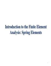 Intro To FEM1 Spring 201516 V1 Pdf Introduction To The Finite Element Analysis Spring
