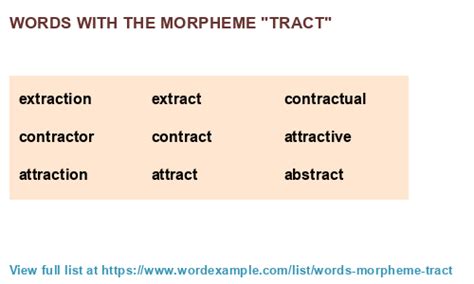Words With The Morpheme Tract 456 Results