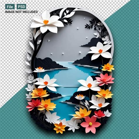 Premium Psd A Paper Cut Out Flower Background
