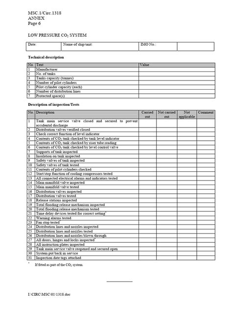 Example Service Charts For Low Pressure Co2 System Pdf