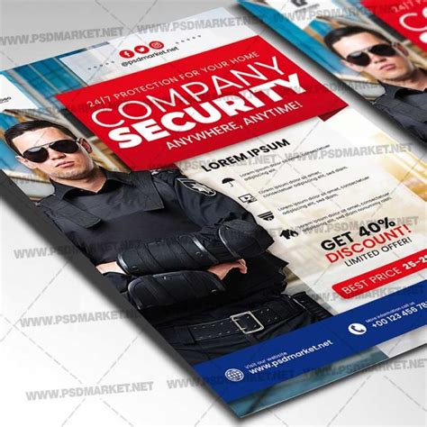 Security Services Card Printable PSD Template PSDmarket