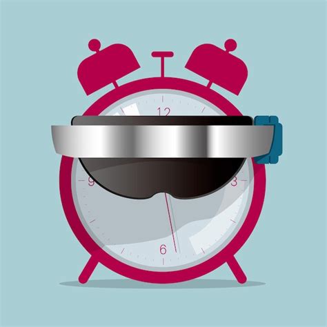 Premium Vector Alarm Clock And Smart Glasses Isolated On Blue Background