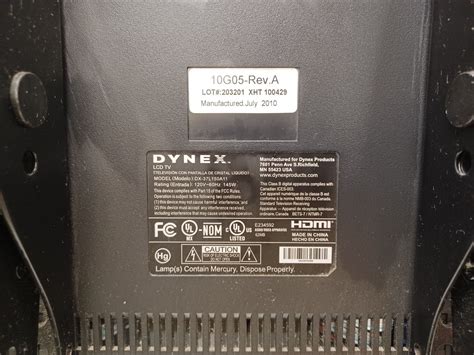Dynex Dx 37l150a11 Lcd Tv W Wall Mount