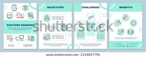 Digitized Banking Brochure Template Autonomous Processes Stock Vector