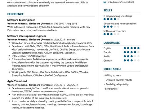 Software Development Engineer Resume Sample In 2025 ResumeKraft