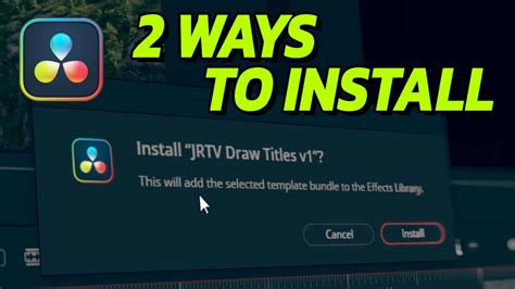 Install Titles Transitions Effects And Generators DaVinci Resolve 18