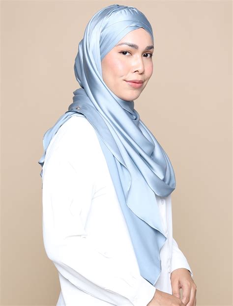 Lux Turban Soft Satin Silk Soft Blue Adlina Anis