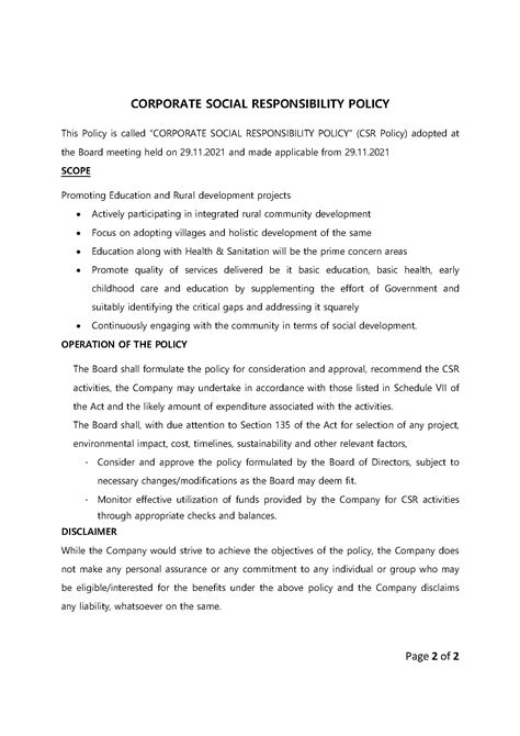 Csr Policy