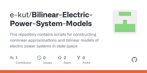 Github E Kut Bilinear Electric Power System Models This Repository Contains Scripts For