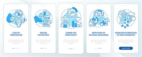 Effects Of Overpopulation Blue Onboarding Mobile App Screen Stock Illustration Download Image
