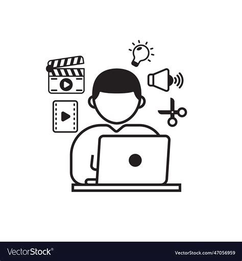 Video Editor With Black Color Royalty Free Vector Image
