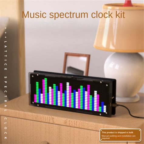 LED Music Spectrum Display DIY Kit 16X32 Rhythm Light Clock 8 Kinds Spectrum Mode SMD Soldering