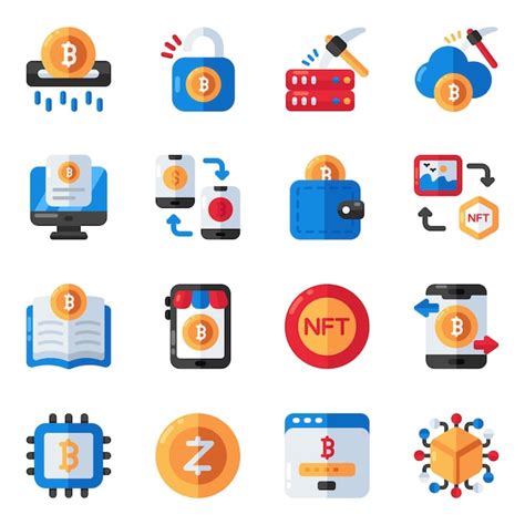 Premium Vector Set Of Crypto Flat Icons