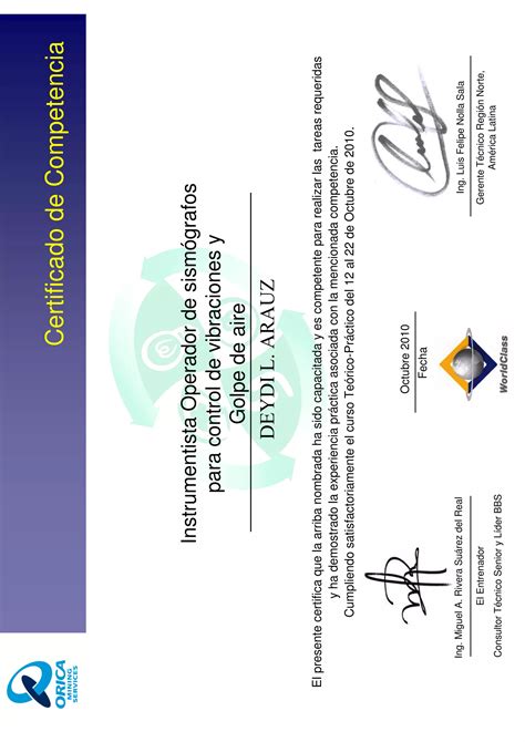 Competence Certificatedeydi Arauzorica Mining Services Pdf