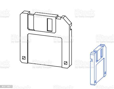 플로피 디스켓 아이콘입니다 흰색 배경에 고립 벡터 윤곽선 그림입니다 0명에 대한 스톡 벡터 아트 및 기타 이미지 0명