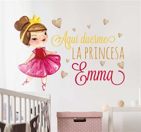 Vinilo Infantil Personalizable Princesa Tenvinilo