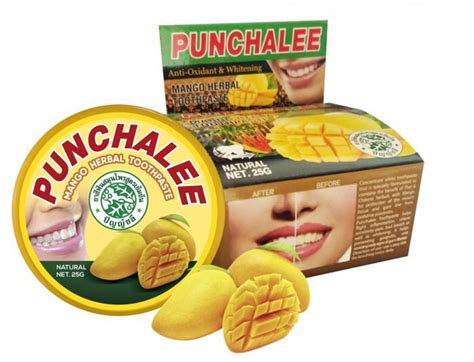 Punchalee Mango Herbal Toothpaste ПАНЧАЛЕ МАНГО тайская растительная зубная паста шайба 25 г