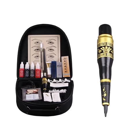 High Grade Professional Permanent Makeup Kit Manual Eyebrow Tattoo Pen Machine Set Pcd Lip