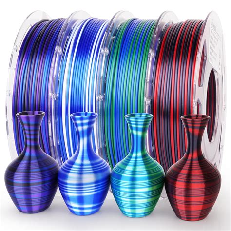 Amolen Silk Pla 3d Printer Filament Bundle Multicolor
