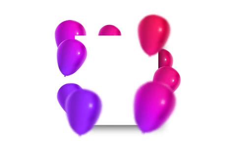 흰색 바탕에 풍선 장식 및 덮 음에 대 한 벡터 현실적인 격리 인사말 카드 생일 기념일 및 휴가의 개념입니다 3차원 형태에 대한