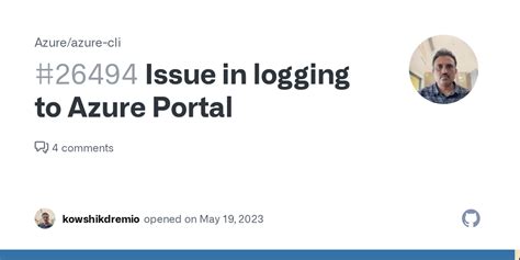 Issue In Logging To Azure Portal · Issue 26494 · Azureazure Cli · Github