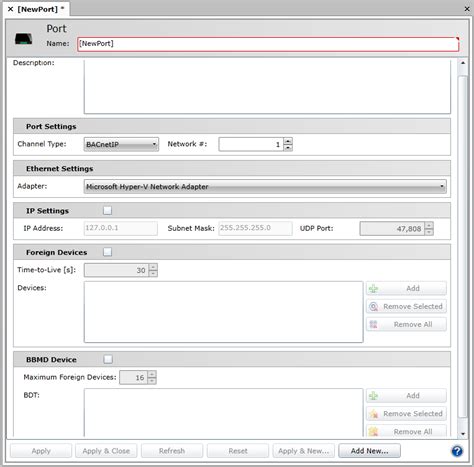 BACnet Configuration Via Workbench