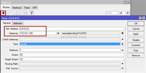 Cara Konfigurasi Failover Mikrotik Dengan Check Gateway Praktek It