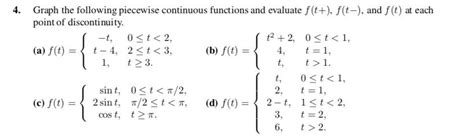 Solved Graph The Following Piecewise Continuous Functions Chegg