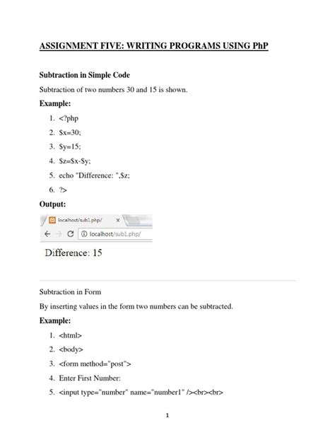 Assignment Five Writing Programs Using Php Pdf String Computer Science Area