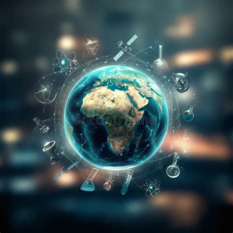 Futuristic Earth Science Visualization With Digital Technology Artificial Intelligence And