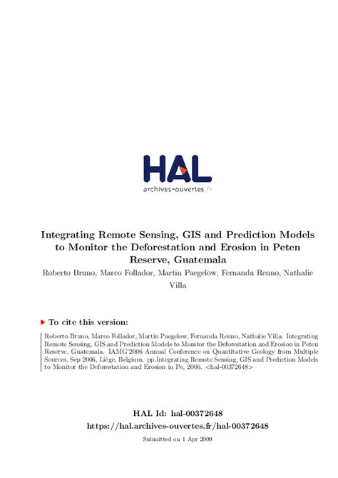 pdf integrating remote sensing gis and prediction models to monitor