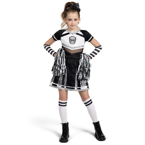Black Scary Cheerleader Costume Zombie Fearleader Costume For Girls