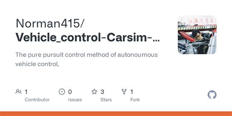 Github Norman415vehiclecontrol Carsim Matlab The Pure Pursuit
