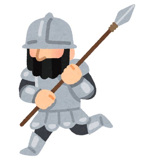 鉄兜と鎧を着た兵士のイラスト