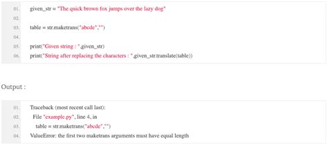 Python Translate Method Codevscolor