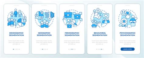 Type Of Market Segmentation Blue Onboarding Mobile App Screen Stock Illustration Download