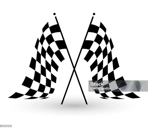 시작 하 고 플래그를 마무리입니다 자동 모토 레이싱입니다 바둑판 무늬 깃발 검은색에 대한 스톡 벡터 아트 및 기타 이미지 검은색 경기 스포츠 교통 이벤트 Istock