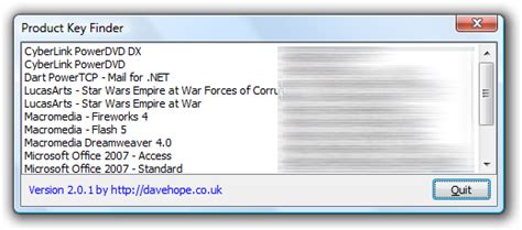 Product Key Finder Personal Website Of Dave Hope