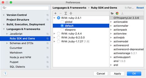 Configuring Ruby Interpreter Help Rubymine