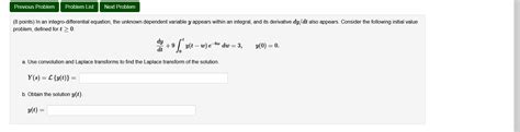 Solved In An Integro Differential Equation The Unknown