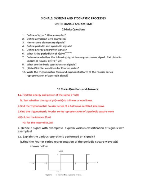 Sssp Questions Bank 1 Pdf Spectral Density Fourier Series