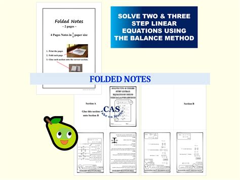 Solve Two And Three Step Linear Equations Balance Method Teaching Resources