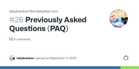 Previously Asked Questions Paq · Issue 26 · Tobybreckon Fire Detection Cnn · Github