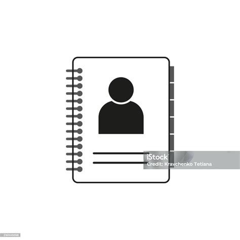 주소록 아이콘입니다 개인 정보 기호 심플한 검정색 윤곽선 벡터 일러스트 레이 션 전화번호부에 대한 스톡 벡터 아트 및 기타 이미지 전화번호부 0명 개성 개념 Istock