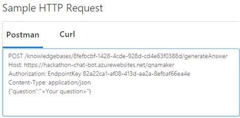 Call Qna Maker Issue With Postman Stack Overflow