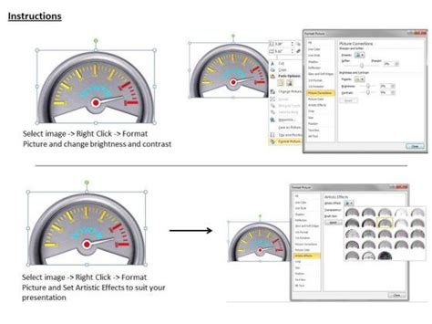 Stock Photo Meter With Values PowerPoint Slide
